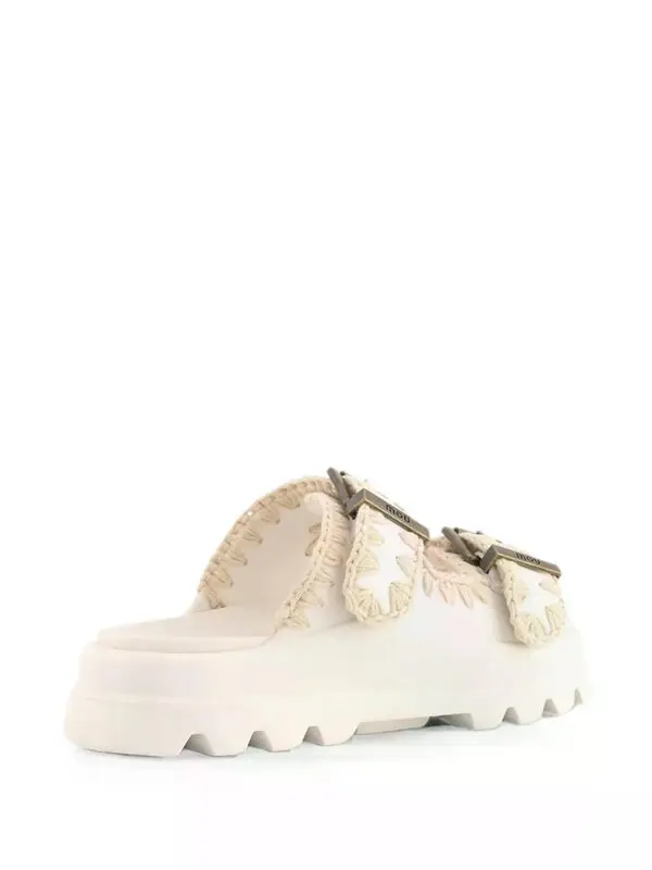 Mou Eva Crochet-trim Buckle Slides