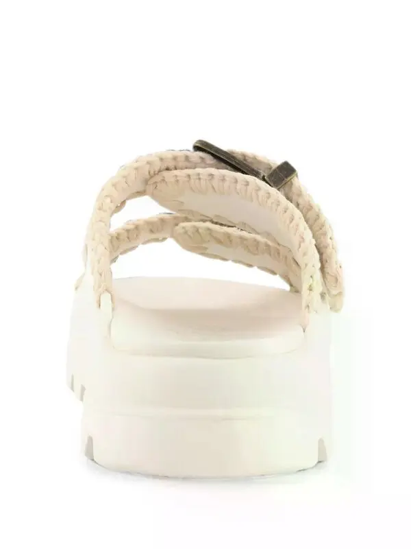 Mou Eva Crochet-trim Buckle Slides