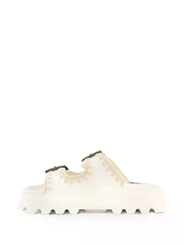 Mou Eva Crochet-trim Buckle Slides