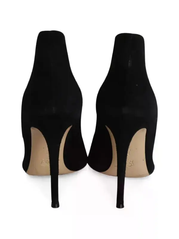 GIANVITO ROSSI Suede Flared Heel Pumps - Black