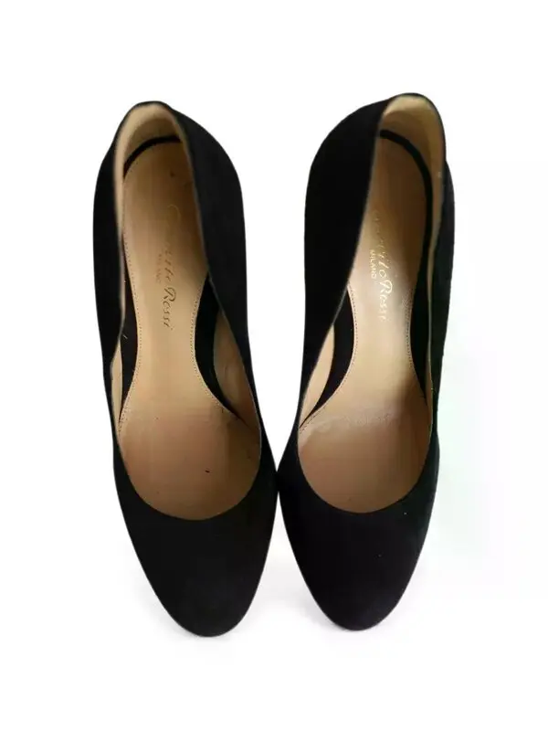 GIANVITO ROSSI Suede Flared Heel Pumps - Black