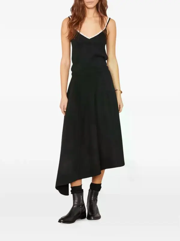 Officine Générale Asymmetric Panelled Midi Skirt - Black