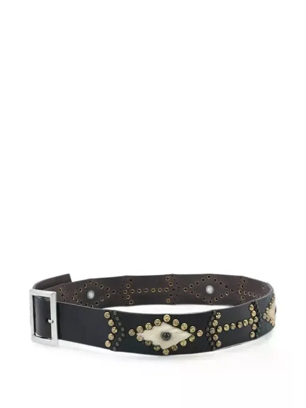 GOLDEN GOOSE Studded Pony-hair Belt