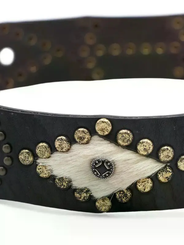 GOLDEN GOOSE Studded Pony-hair Belt