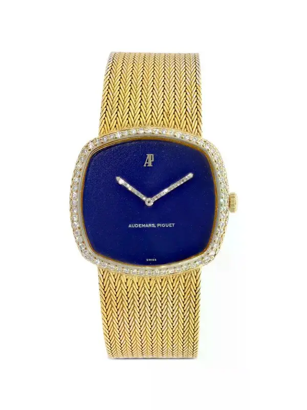 AUDEMARS PIGUET Yellow Gold Diamond Cushion Watch - Blue