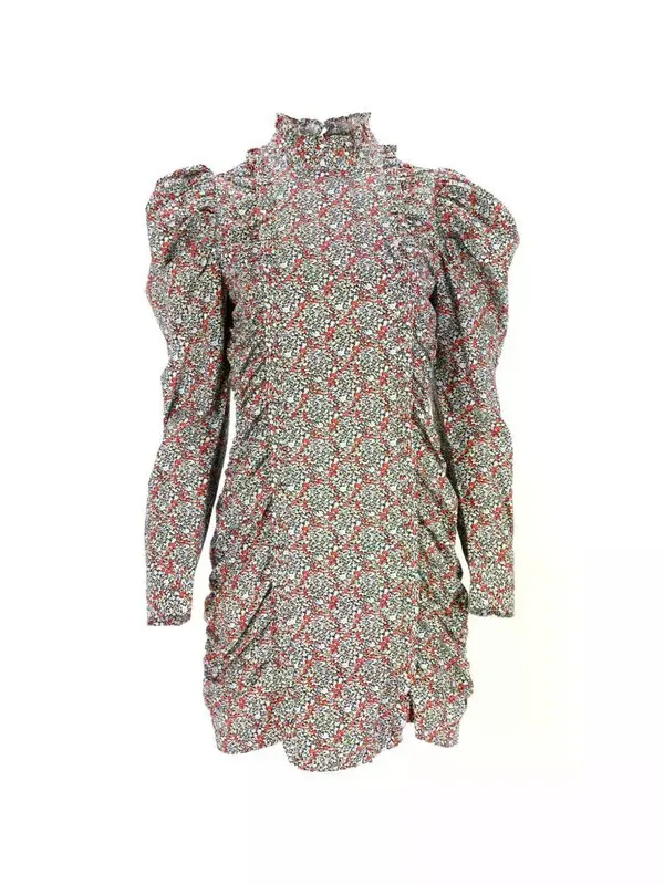 GANNI Floral-print Ruched Mini Dress
