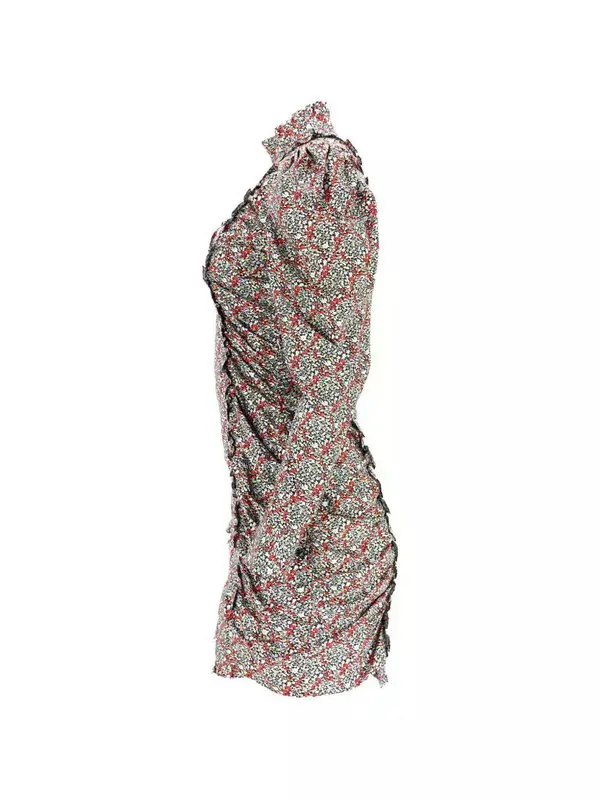 GANNI Floral-print Ruched Mini Dress