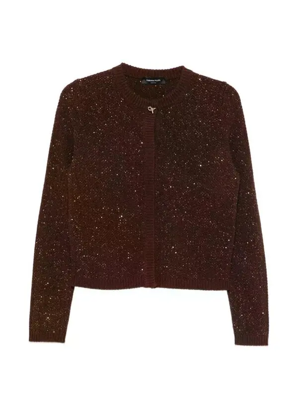 Fabiana Filippi Sequin Embellished Cardigan - Brown
