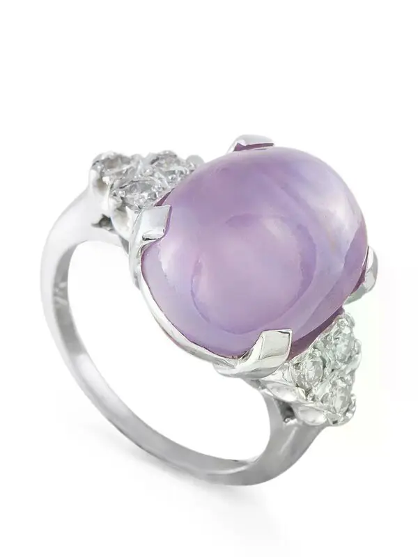 LB EXCLUSIVE 14k White Gold Sapphire And Diamond Ring - Silver