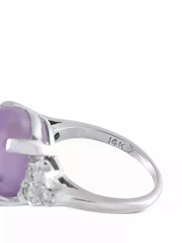 LB EXCLUSIVE 14k White Gold Sapphire And Diamond Ring - Silver