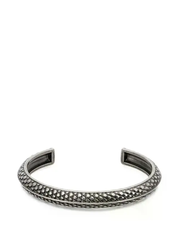 Roberto Cavalli Snake-effect Cuff Bracelet - Silver