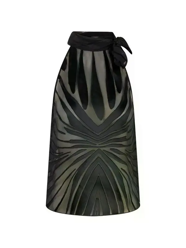 Roberto Cavalli Ray Pattern Bow Detail Halterneck Top