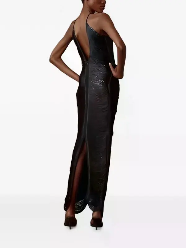 ELDORADO Fringe-trimmed Halterneck Maxi Dress