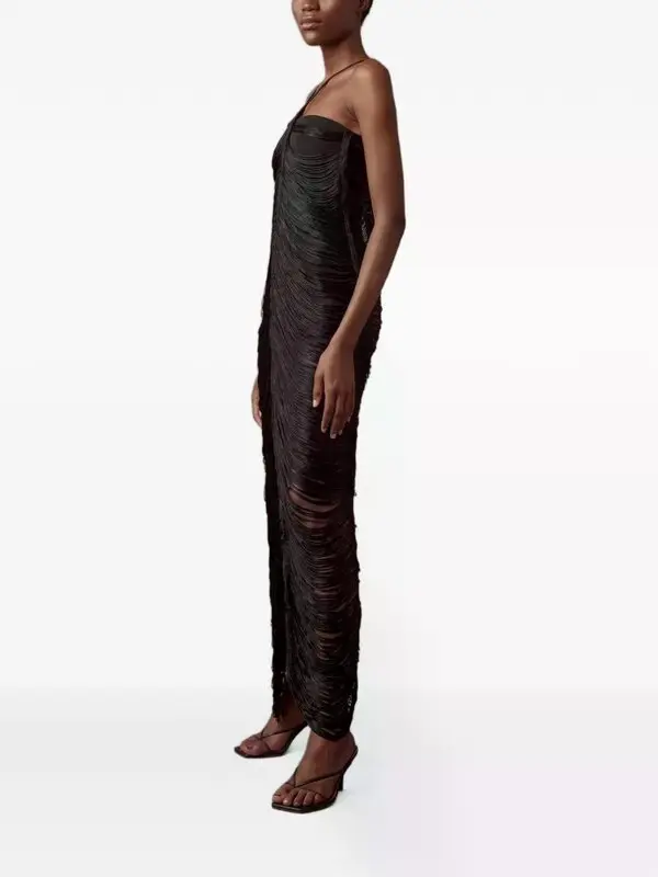 ELDORADO Halterneck Maxi Dress With Fringe Detailing