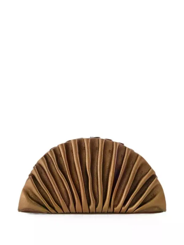 Cult Gaia Nala Fan-pleated Clutch Bag - Brown