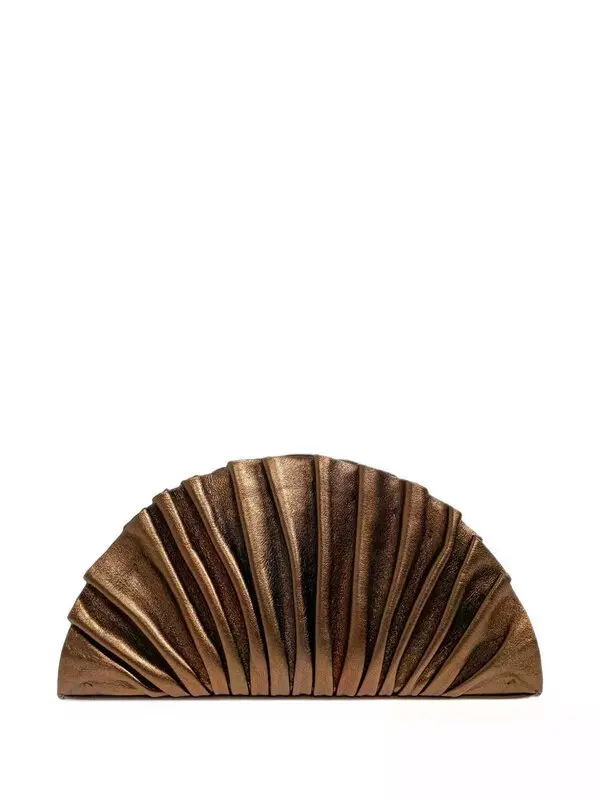 Cult Gaia Nala Fan-pleated Clutch Bag - Brown