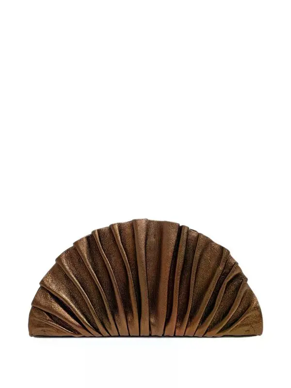 Cult Gaia Nala Fan-pleated Clutch Bag - Brown