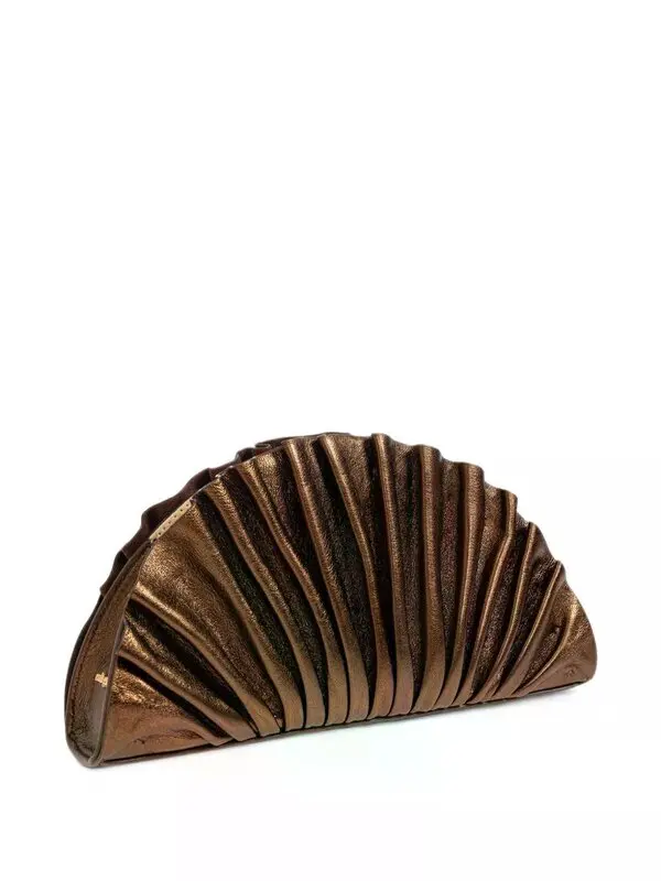 Cult Gaia Nala Fan-pleated Clutch Bag - Brown
