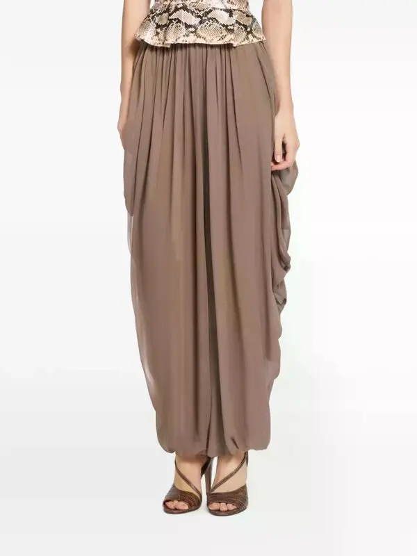 Elie Saab Draped Silk Trousers