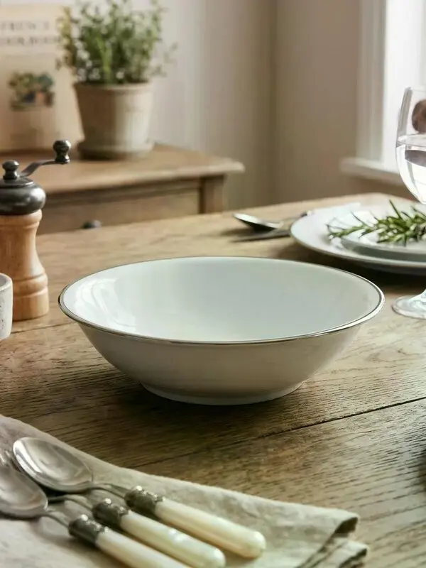 GINORI 1735 Luna Argonauti Silver-tone Rim Bowl
