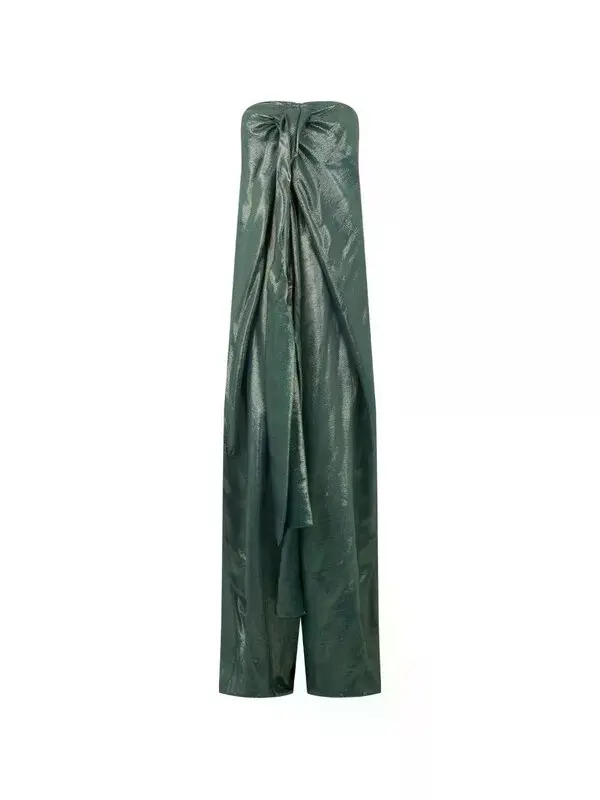 Alberta Ferretti Strapless Pleated Jumpsuit - Green