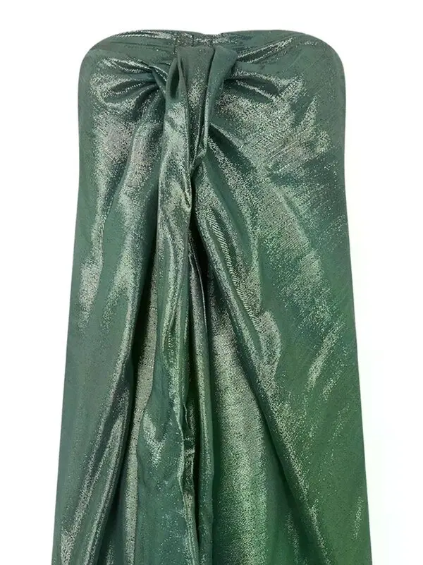Alberta Ferretti Strapless Pleated Jumpsuit