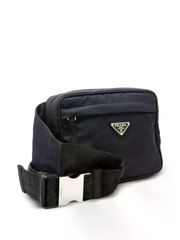 Prada Tessuto Montagna Belt Bag With Logo Plaque