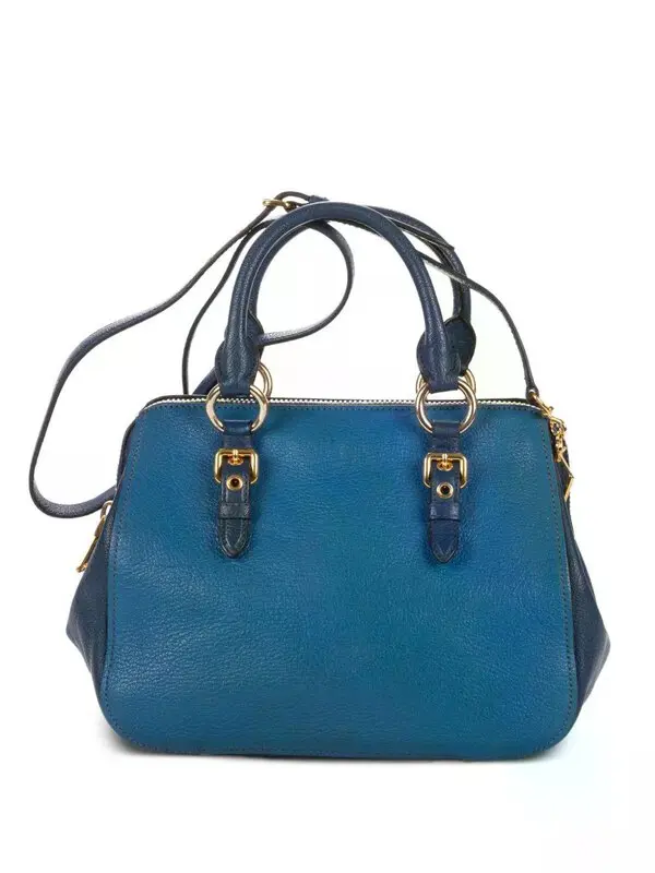 Miu Miu Madras Buckled-handles Tote Bag