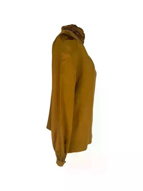Saint Laurent Padded-shoulder Silk Blouse
