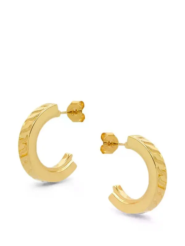 YOJ Midi Rorun Engraved Hoop Earrings