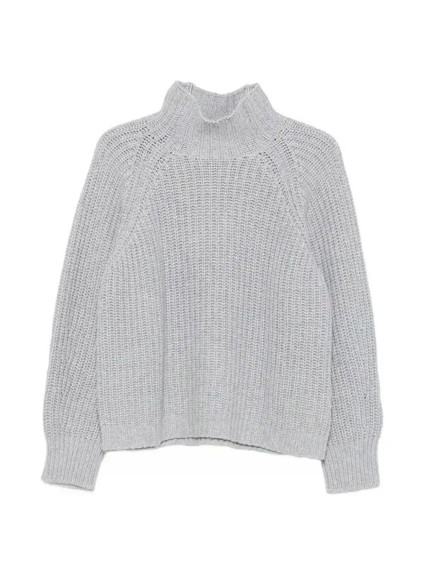 Liviana Conti Ribbed-knit High-neck Sweater - Grey