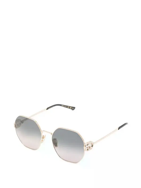 Gucci Interlocking G Crystal-embellished Geometric-frame Sunglasses