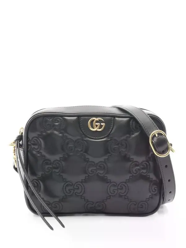 Gucci 2010s Small Monogram-pattern Shoulder Bag - Black