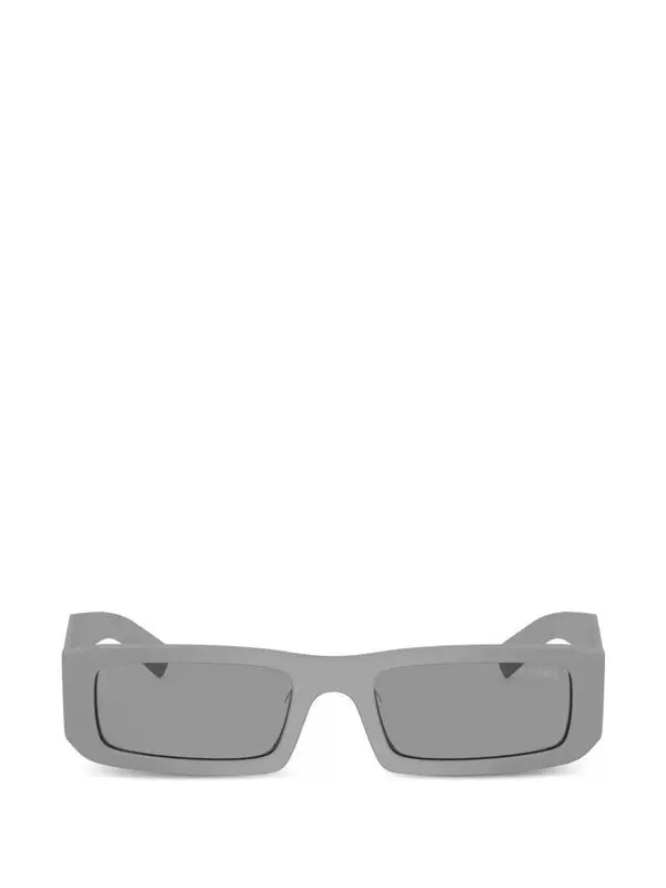 Prada Triangle-logo Rectangle Sunglasses - Grey