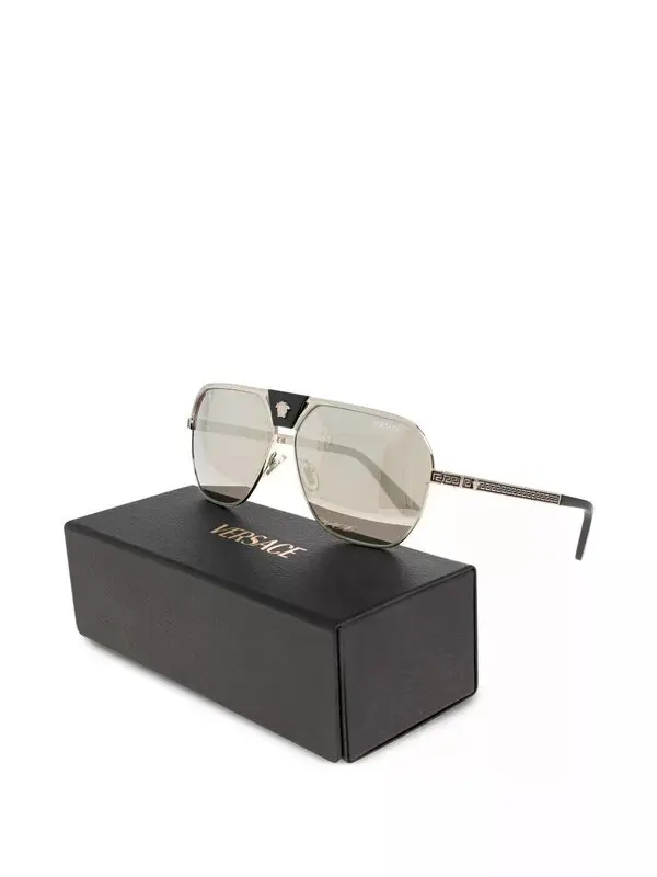 Versace Greca-detail Pilot Frame Sunglasses