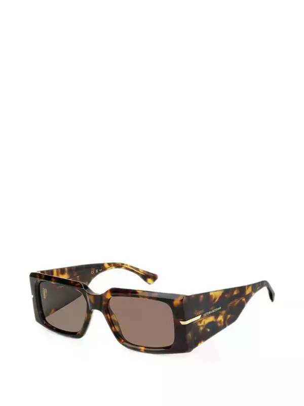 Victoria Beckham Tortoiseshell-effect Rectangle-frame Sunglasses