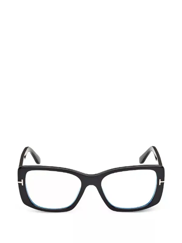 TOM FORD T-motif Rectangle-frame Glasses - Black