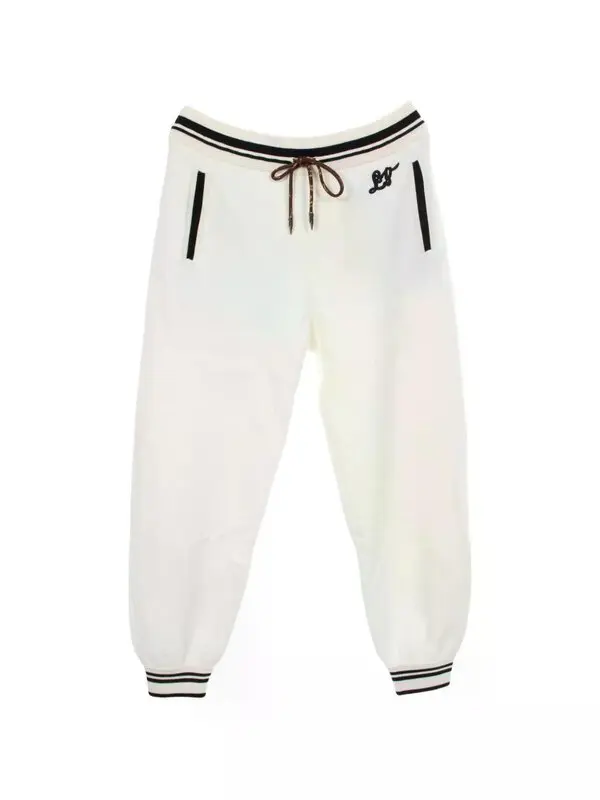 LOUIS VUITTON Logo Embroidered Track Pants - White