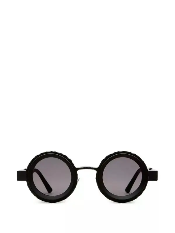 KUBORAUM Round Frame Textured Sunglasses - Black