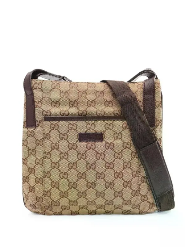 Gucci 2000s Monogram-pattern Shoulder Bag - Brown