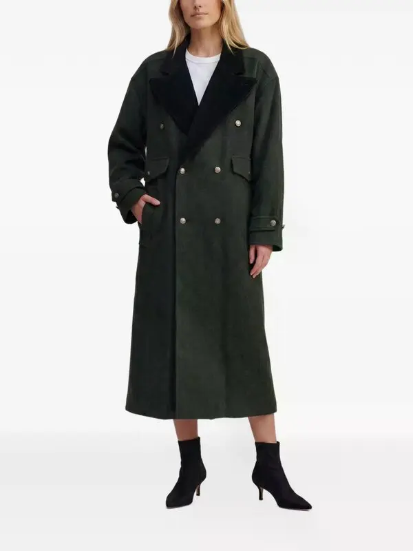 Fendi Double-breasted Corduroy-collar Coat