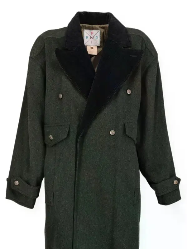 Fendi Double-breasted Corduroy-collar Coat
