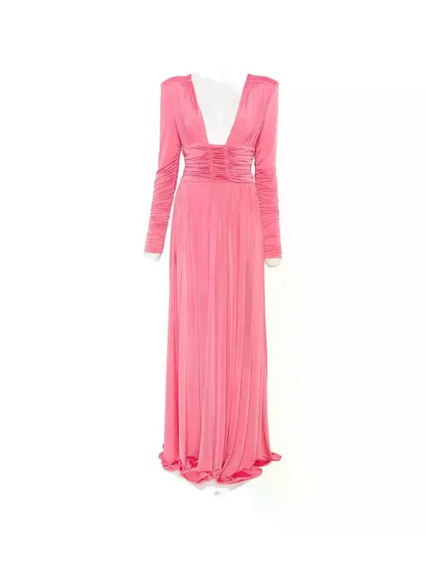 MARCO BOLOGNA Ruched Long-sleeve Maxi Dress - Pink
