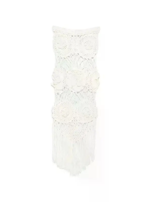 Giuseppe Di Morabito Floral Crochet Midi Skirt