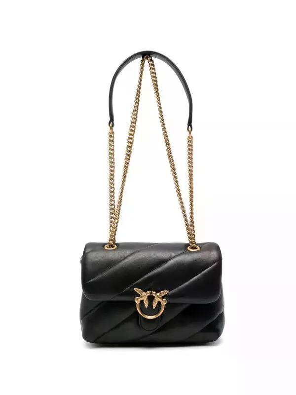 Pinko Love Birds Quilted Shoulder Bag - Black