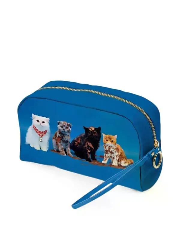 SELETTI Toiletpaper Kitty Gang Graphic-print Wash Bag - Blue