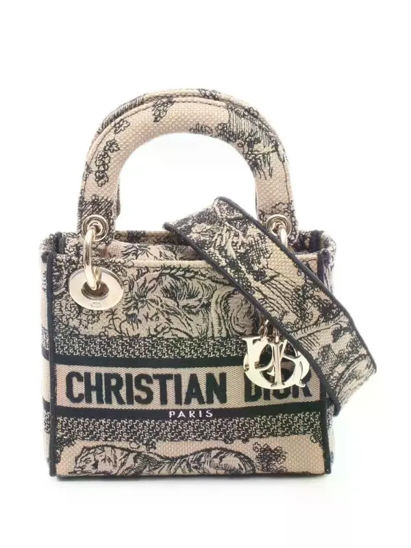 Dior 2000s Mini Lady D-lite Handbag - Neutrals