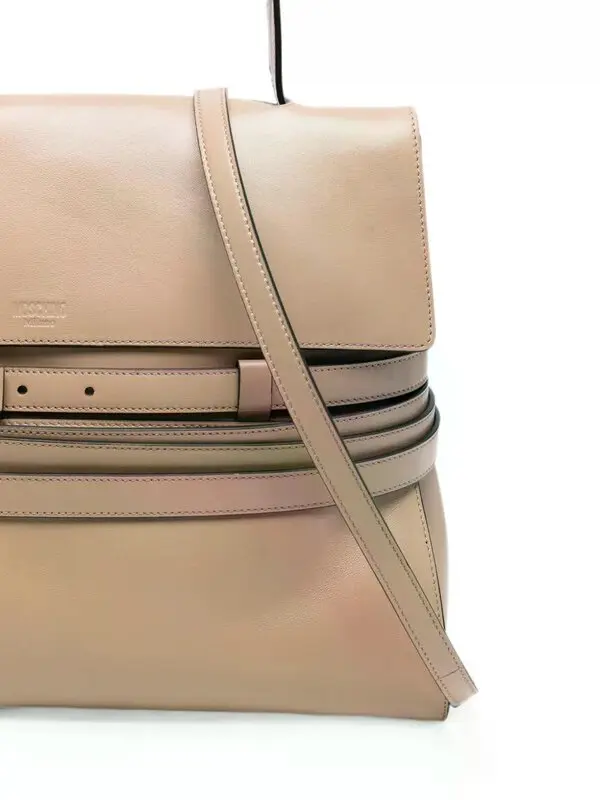 Moschino Belted Leather Tote Bag