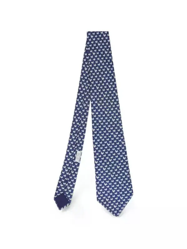 Hermès Chicken-print Tie - Blue