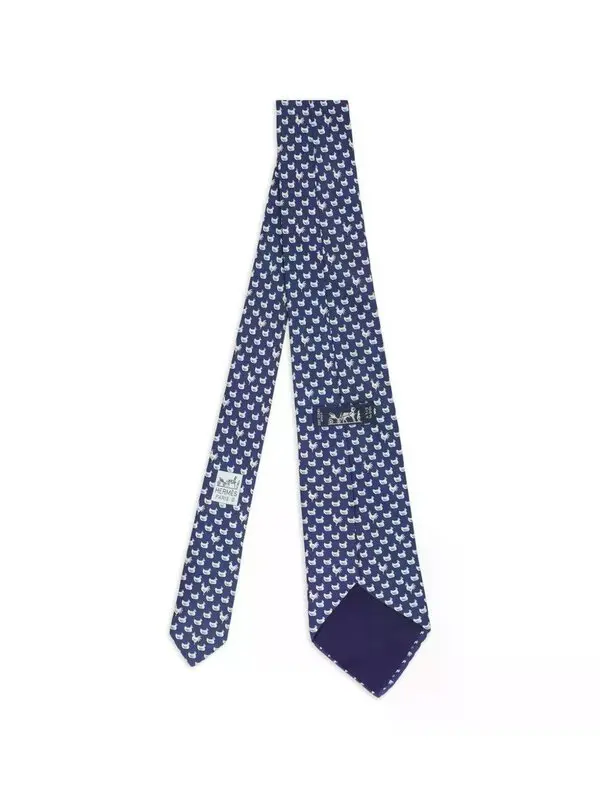 Hermès Chicken-print Tie - Blue